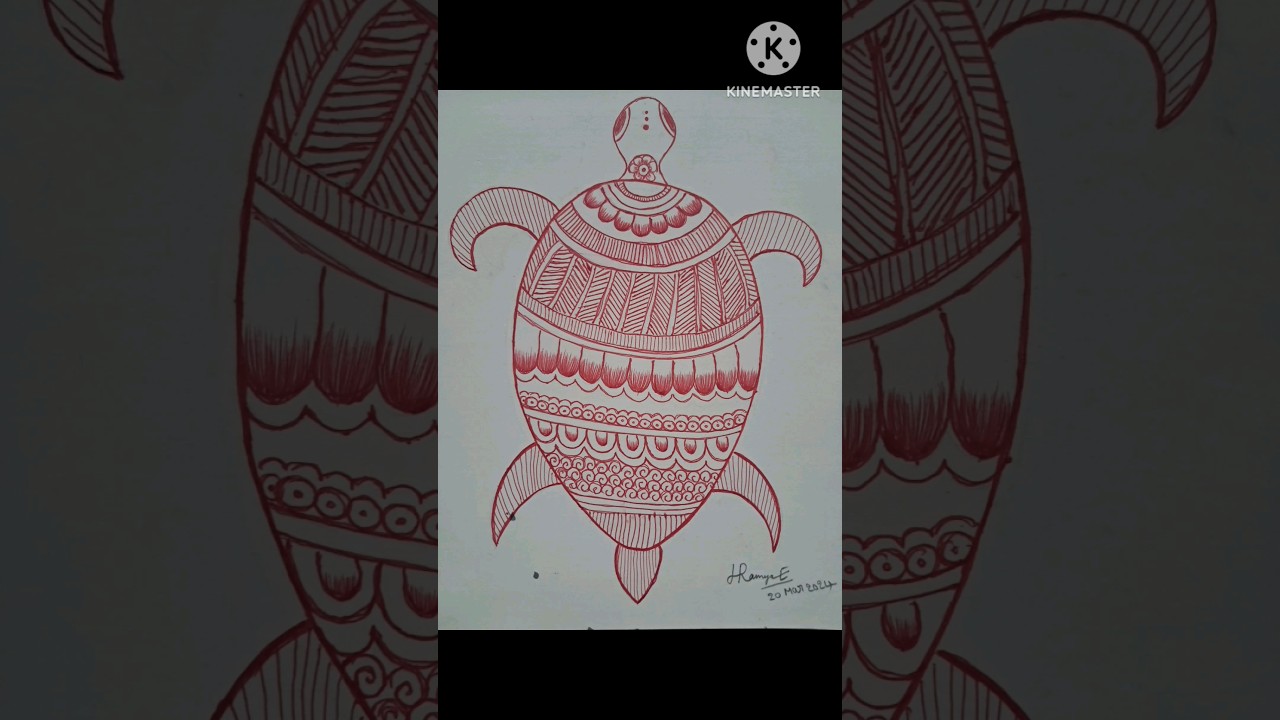 Madhubani turtle 🐢 #art #artwork #drawing - YouTube