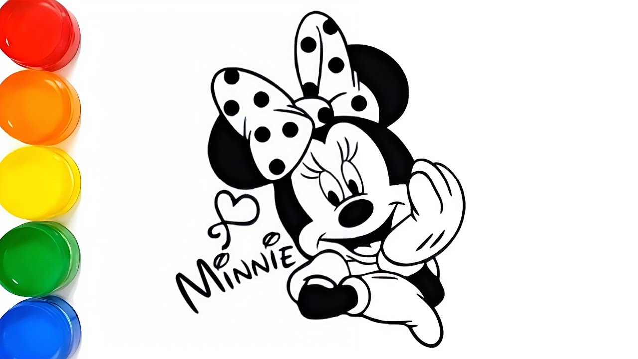 Minnie Mouse Drawing, Painting and Coloring Pages for Kids | Minnie ...