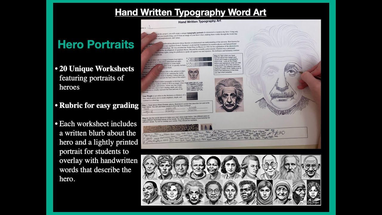 Hero Portraits: Hand Written Typography/Micrography Word Art - YouTube