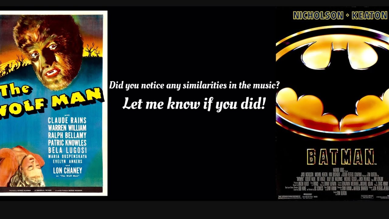 The Wolf Man (1941) vs Batman (1989) - Music Comparison - YouTube