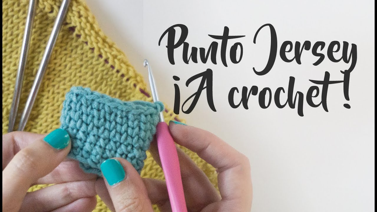 Hacer punto jersey a crochet - Punto espiga - YouTube