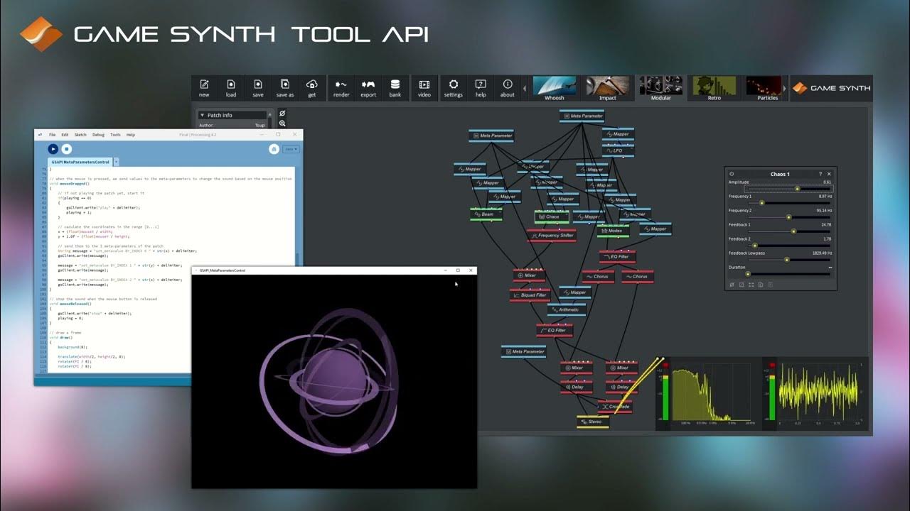 Controlling procedural audio with Processing - YouTube