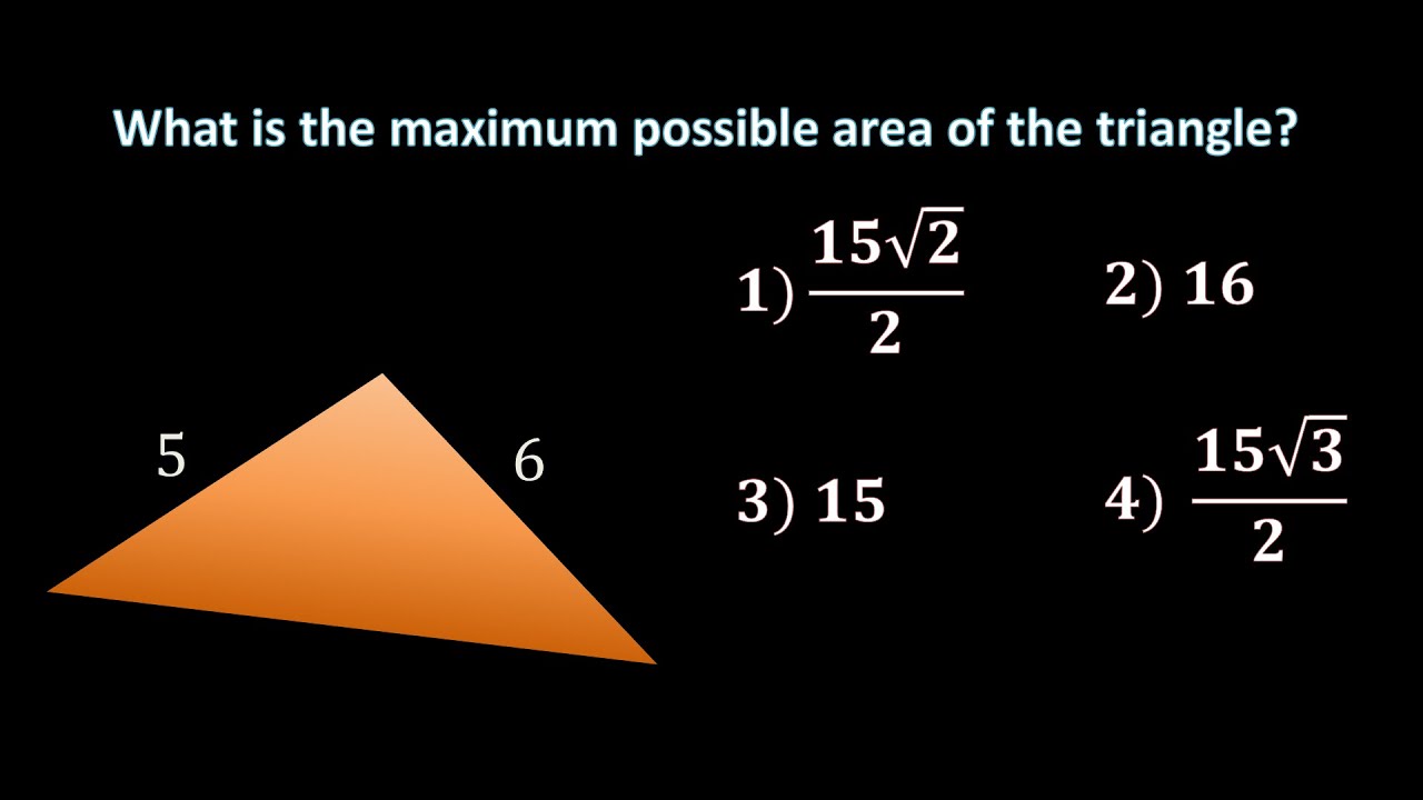 The Maximum possible Area of the Triangle?_ Math is math - YouTube