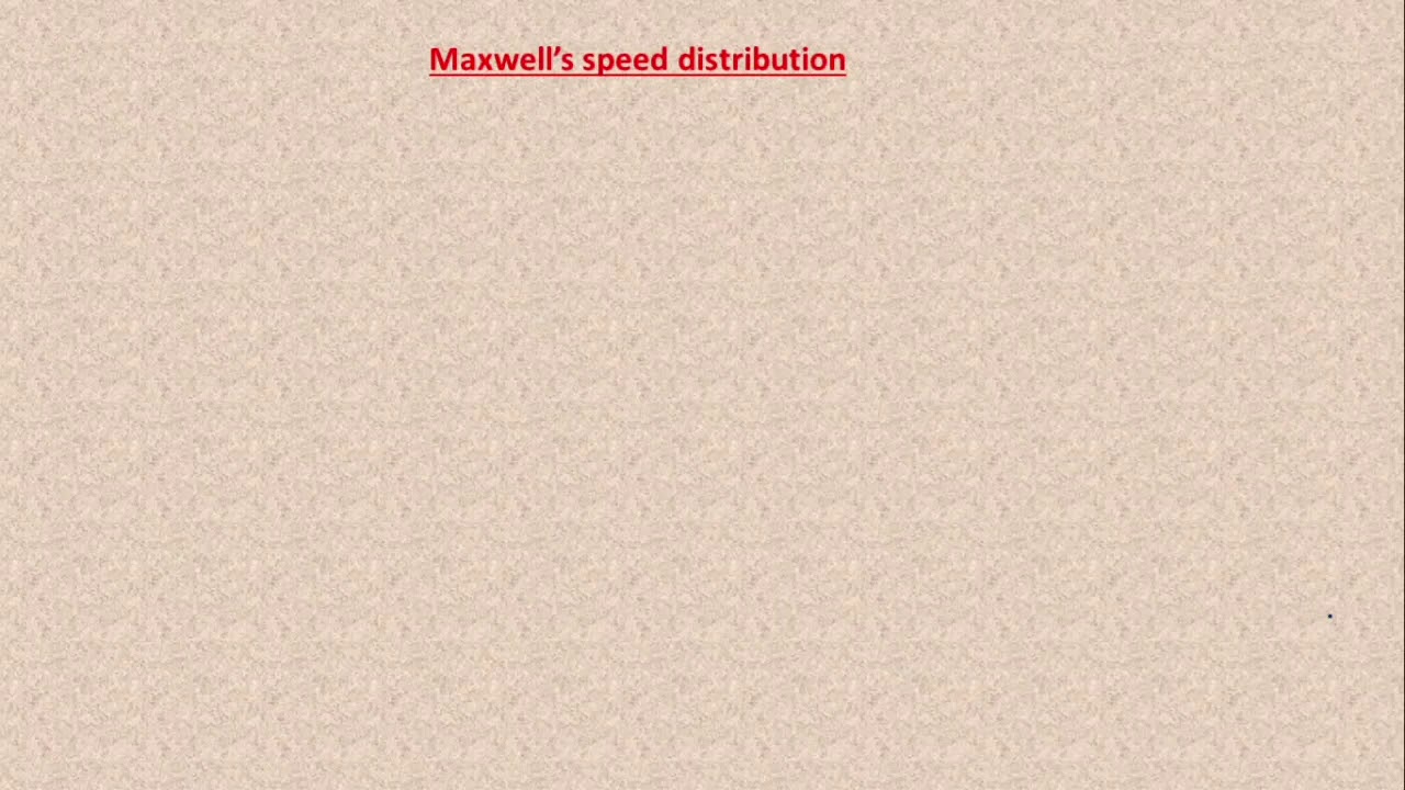MAXWELL'S SPEED DISTRIBUTION || AVERAGE SPEED || ROOT MEAN SQUARE SPEED ...