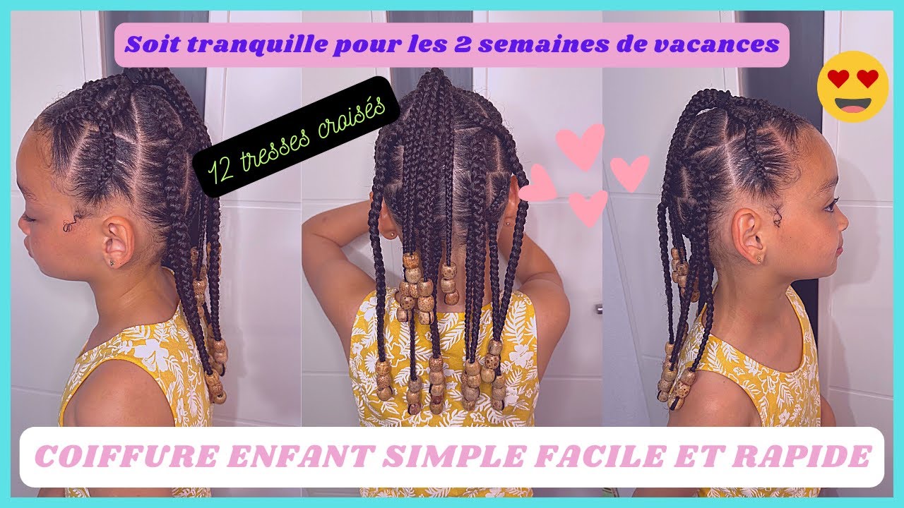 COIFFE MA FILLE AVEC MOI😍TRESSES COLLÉES EFFETS CROISÉ⤬ - YouTube
