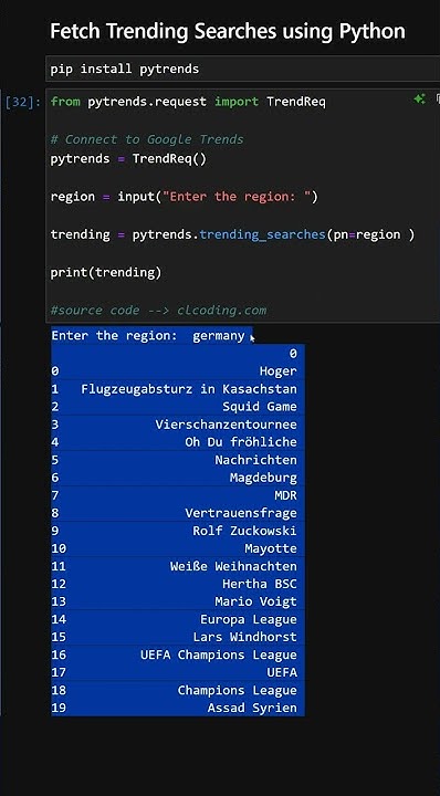 Fetch Trending Searches using Python - YouTube
