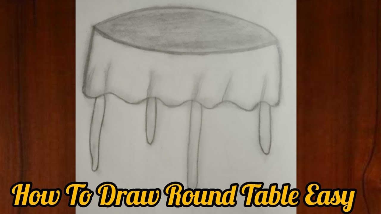 How to draw Round Table Easy//circle table #table#circle table# ...