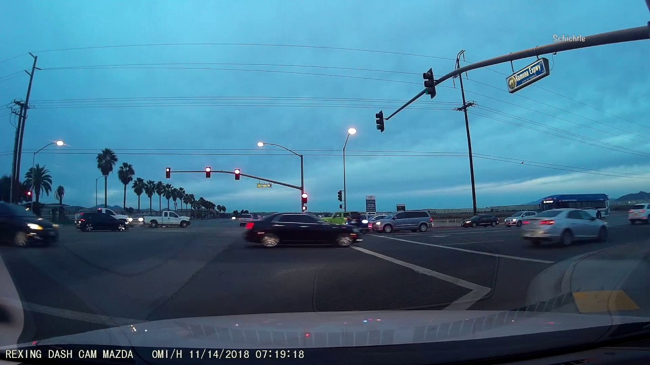 Police Chase Causes Near Miss in Intersection - YouTube