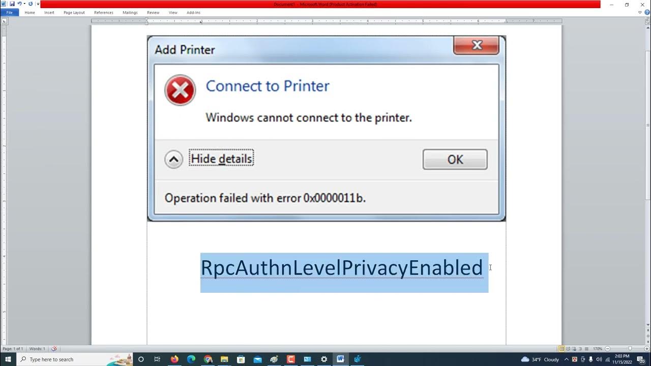 Fix Printer Error Operation Failed With Error 0x0000011b On Windows PC ...