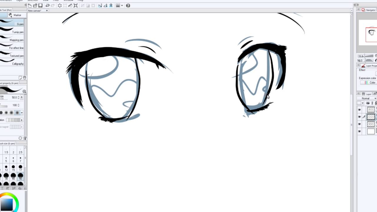 Digital Tutorial in Clip Studio Paint: Girl Eyes - YouTube