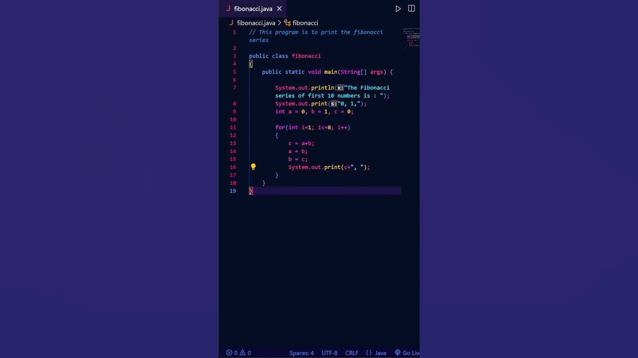 Fibonacci Series Java Speed Code Codingtutorials Dsa Programmer