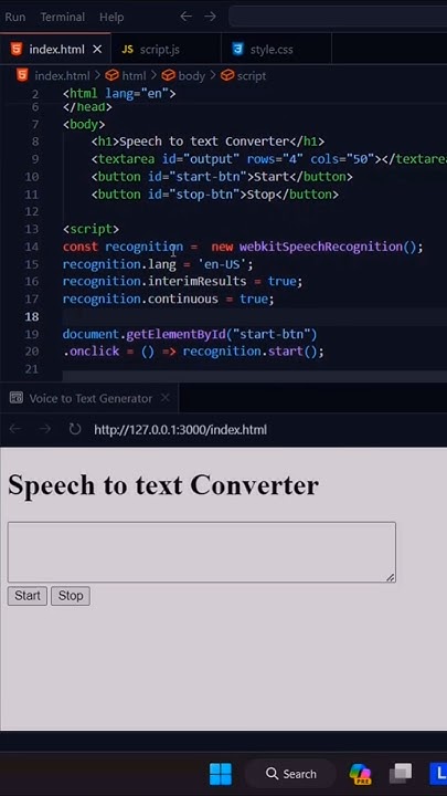 I Built My Own Speech-to-Text Converter Using Html_Js. #webdevlopment #html #css #programming # ...