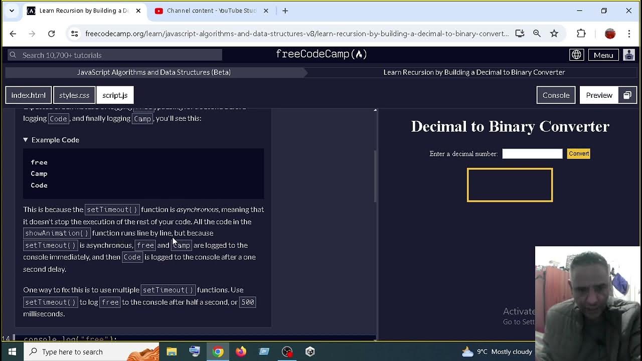 Learn Recursion by Building a Decimal to Binary Converter step 81 - YouTube