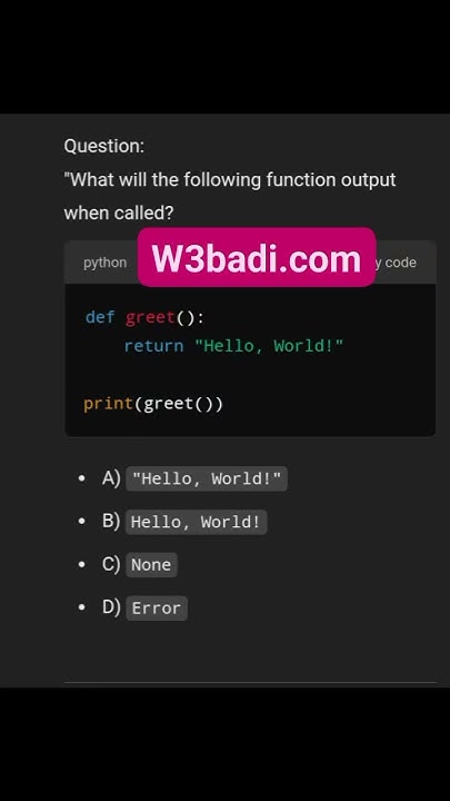 Python Quiz Function Return Valuespythonfunctions Returnvalues Programmingquiz Learnpython