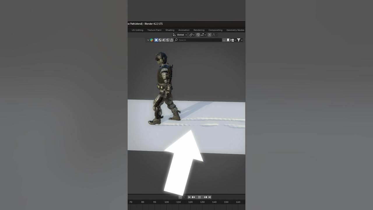 Blender Advent Calendar Day 3 | Snow Path Sim 💯 #blender #b3d #blender3d - YouTube