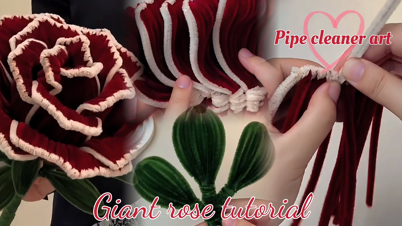 Giant rose flower details tutorial | how to make big rose flower with ...