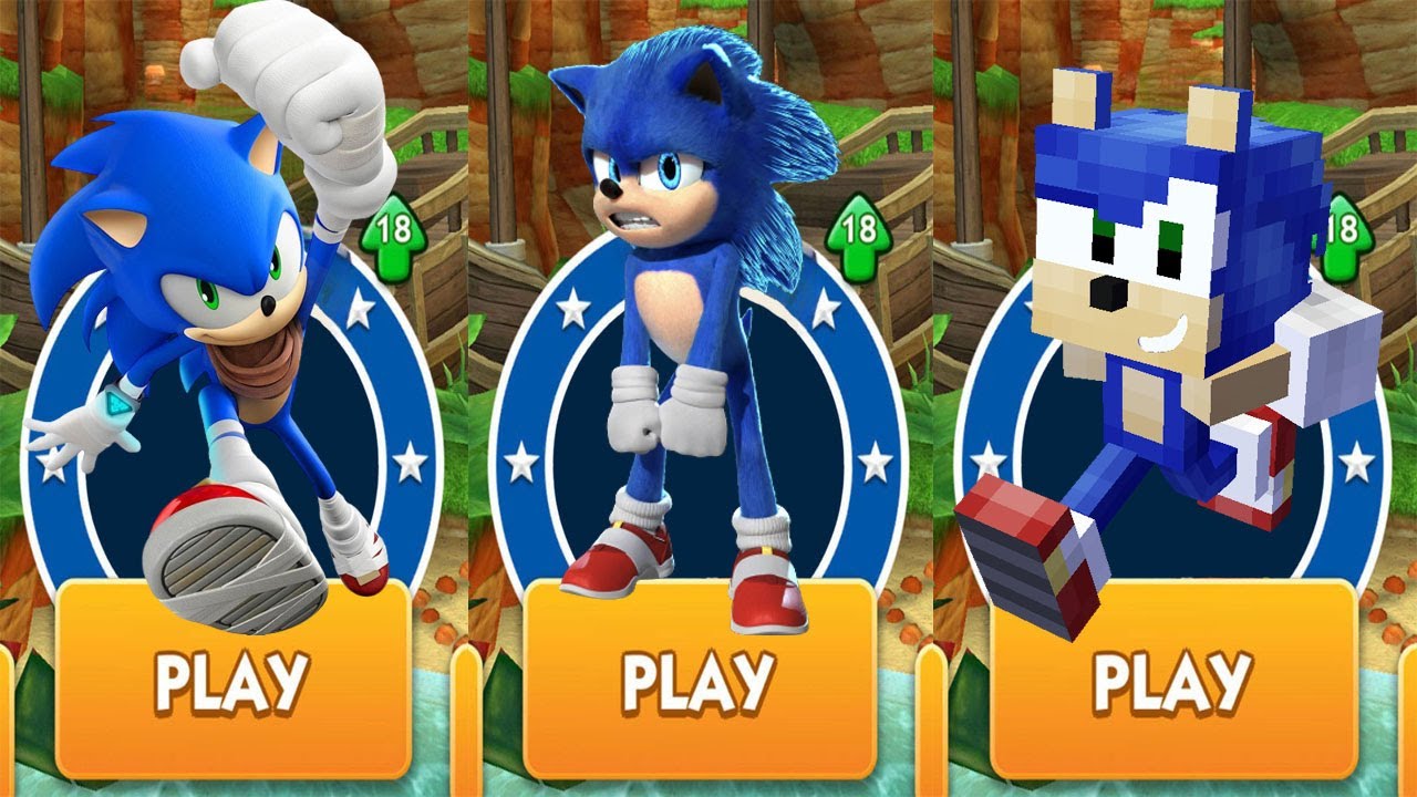 Sonic Dash - Movie Sonic vs Minecraft Sonic vs Sonic from Sonic Dash 2 ...