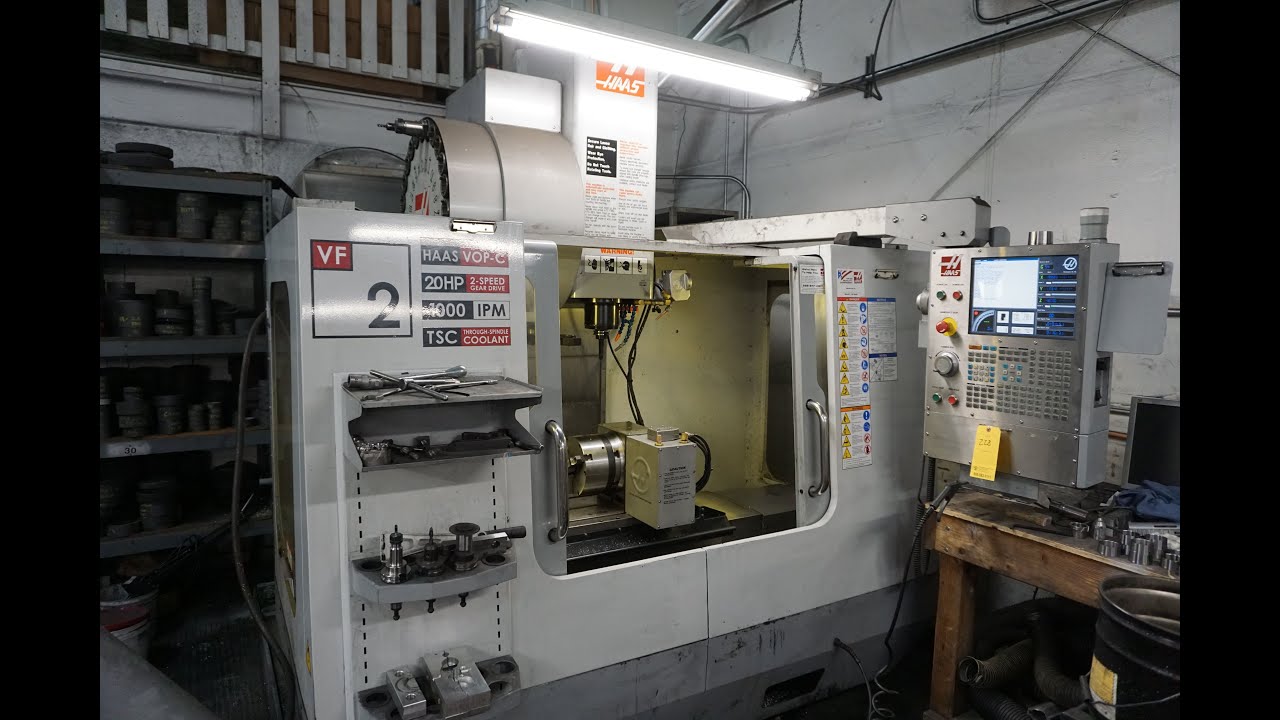 2007 Haas VF2B VMC w/ Haas 4th Axis Rotary - YouTube