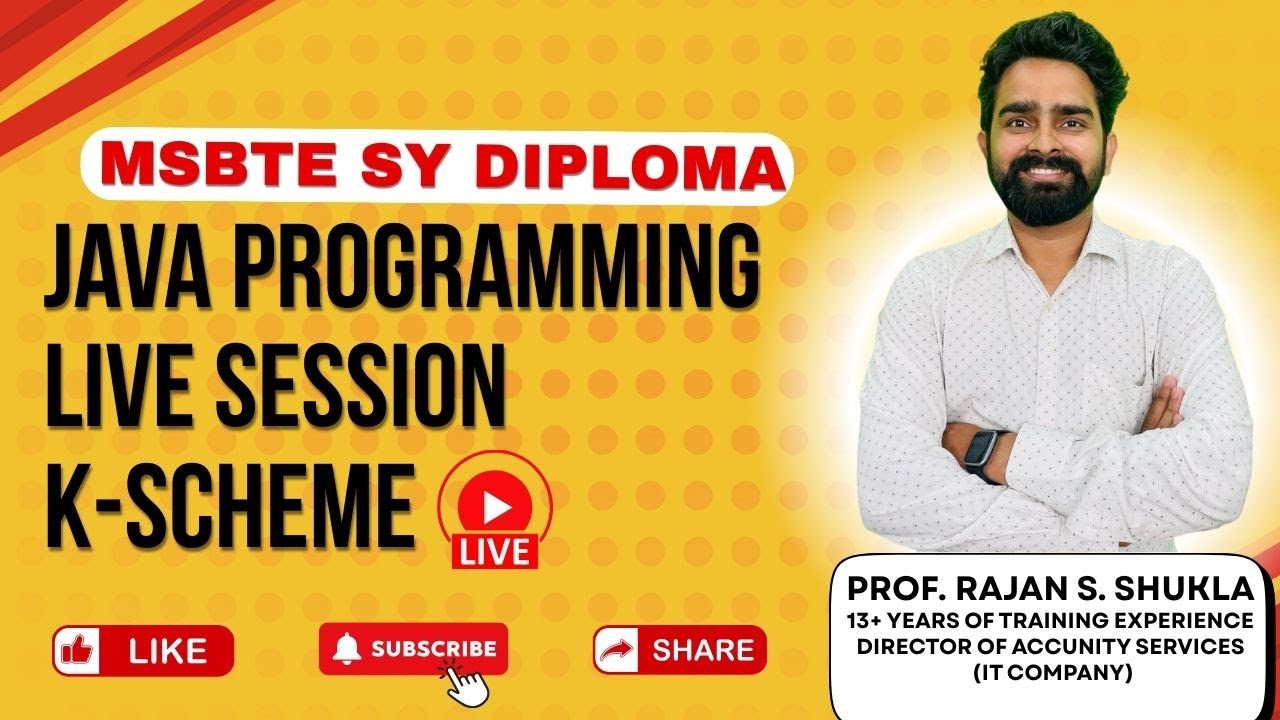JAVA | SY DIPLOMA - CO/IF/AIML BRANCH | Session 2 | K-Scheme 💻🚀 - YouTube