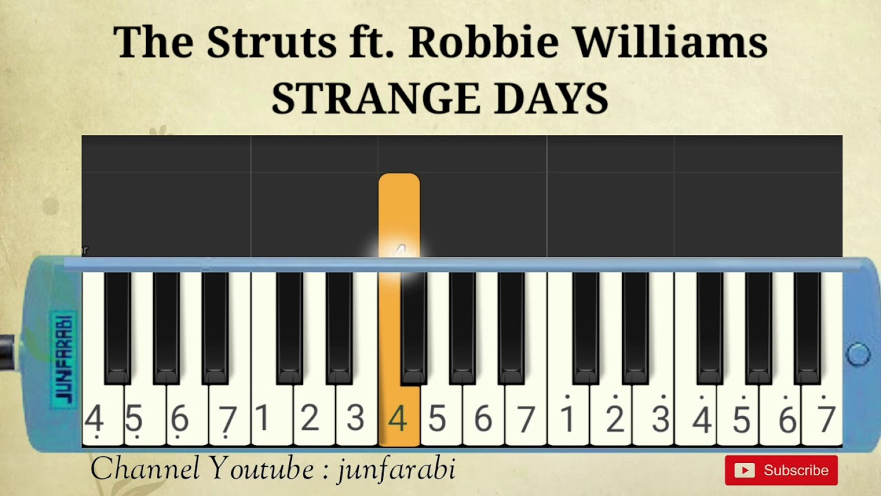 STRANGE DAYS - The Struts ft Robbie Williams - melodika lesson - YouTube