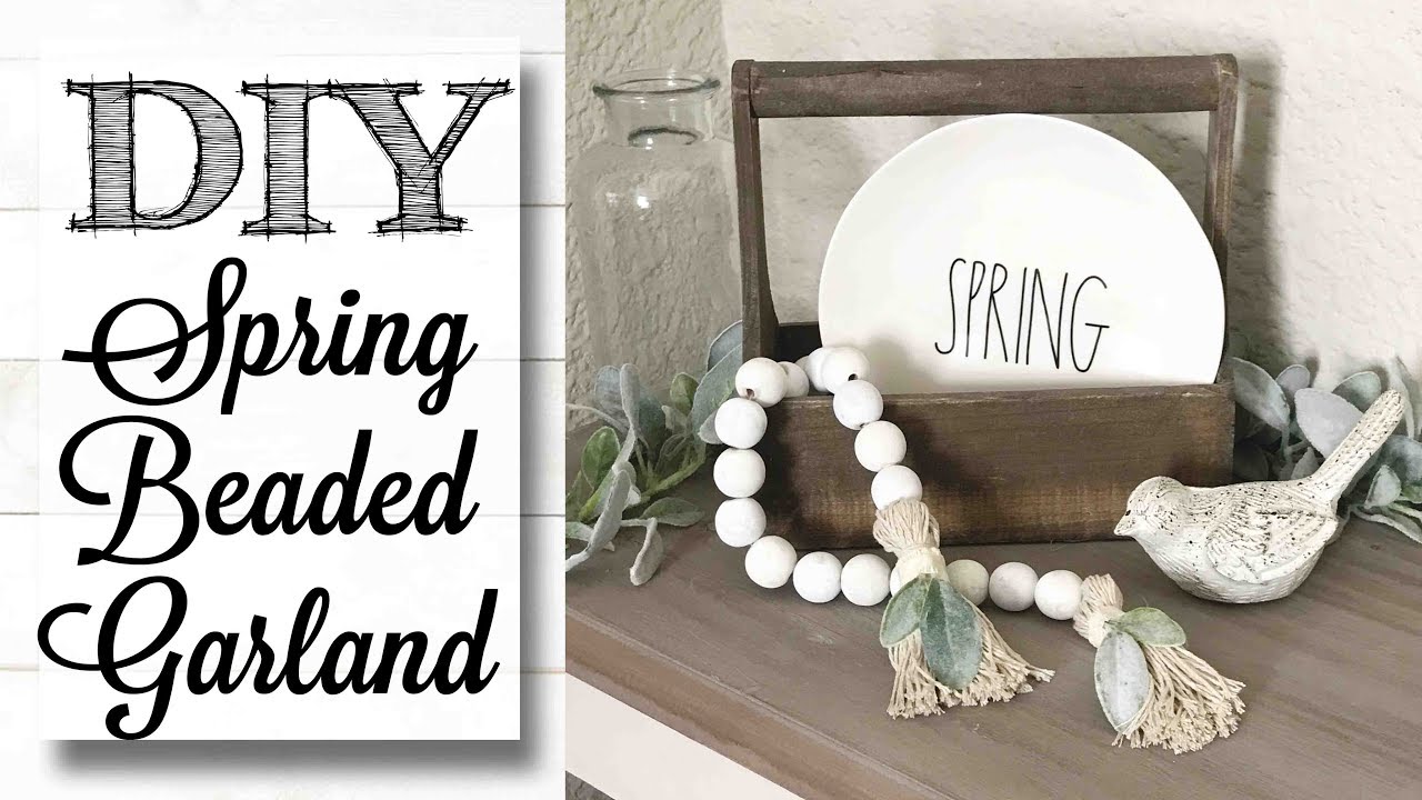 DIY Spring Farmhouse Beaded Garland - YouTube