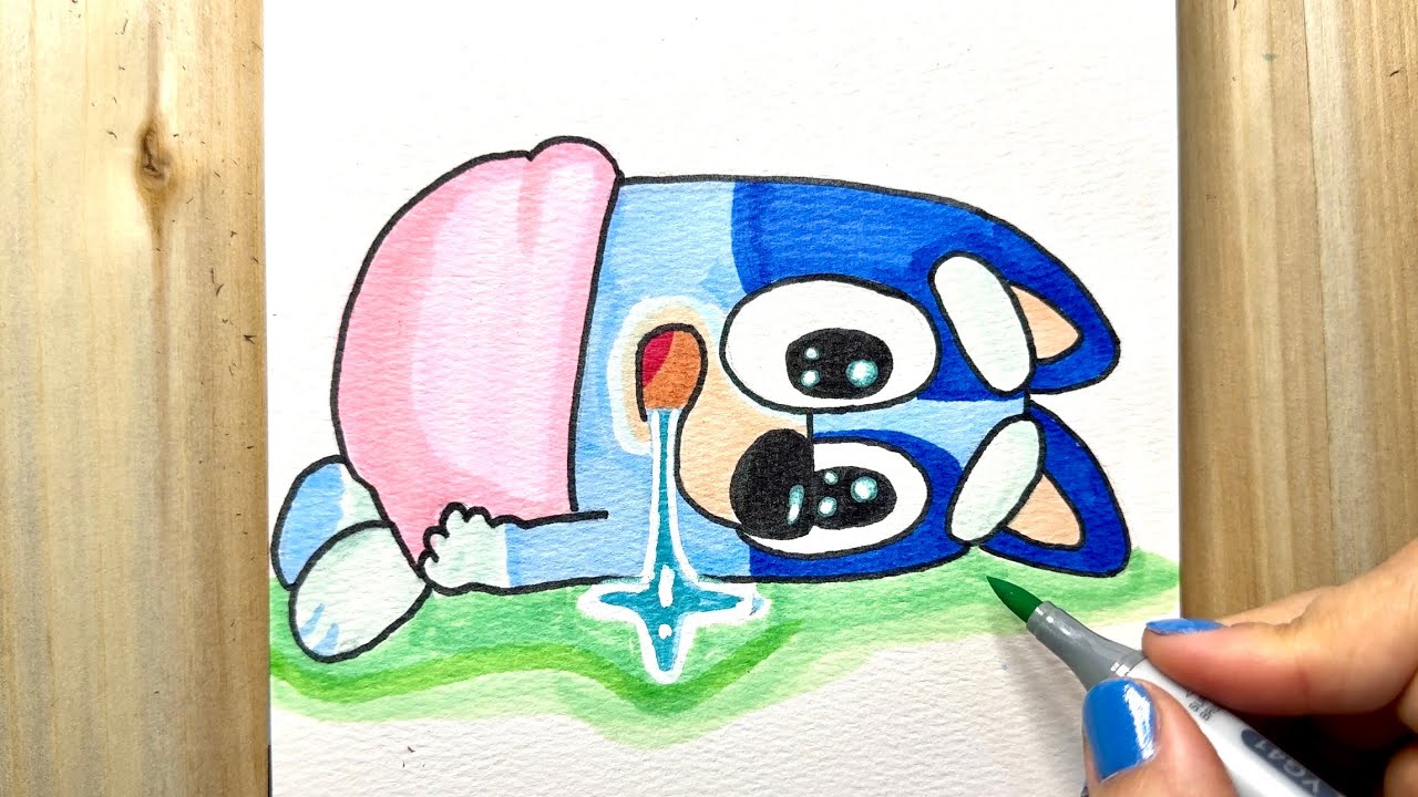 How to draw Baby Bluey - YouTube