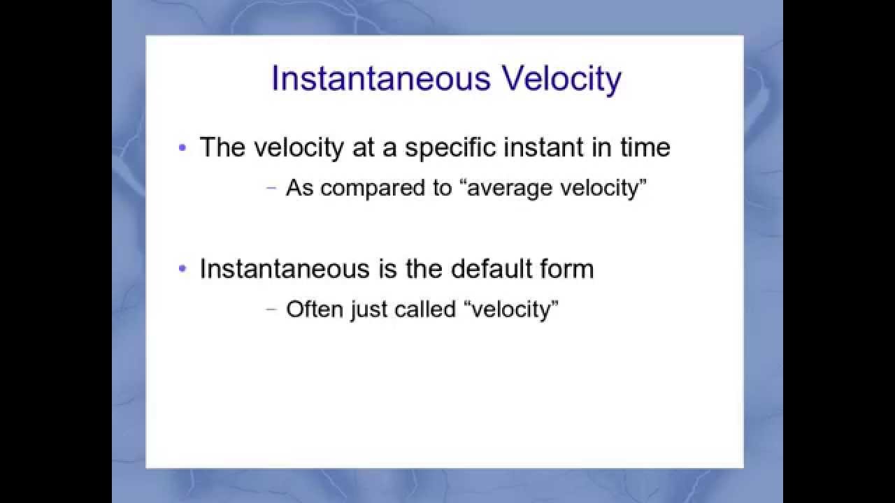 Instantaneous Velocity - YouTube