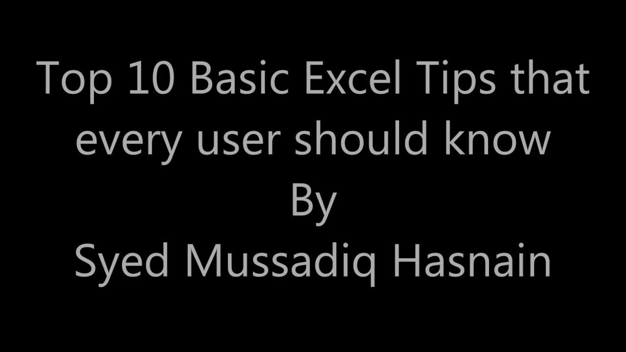 Excel Formula and Functions Tips and Tricks for basic user Beginners ...