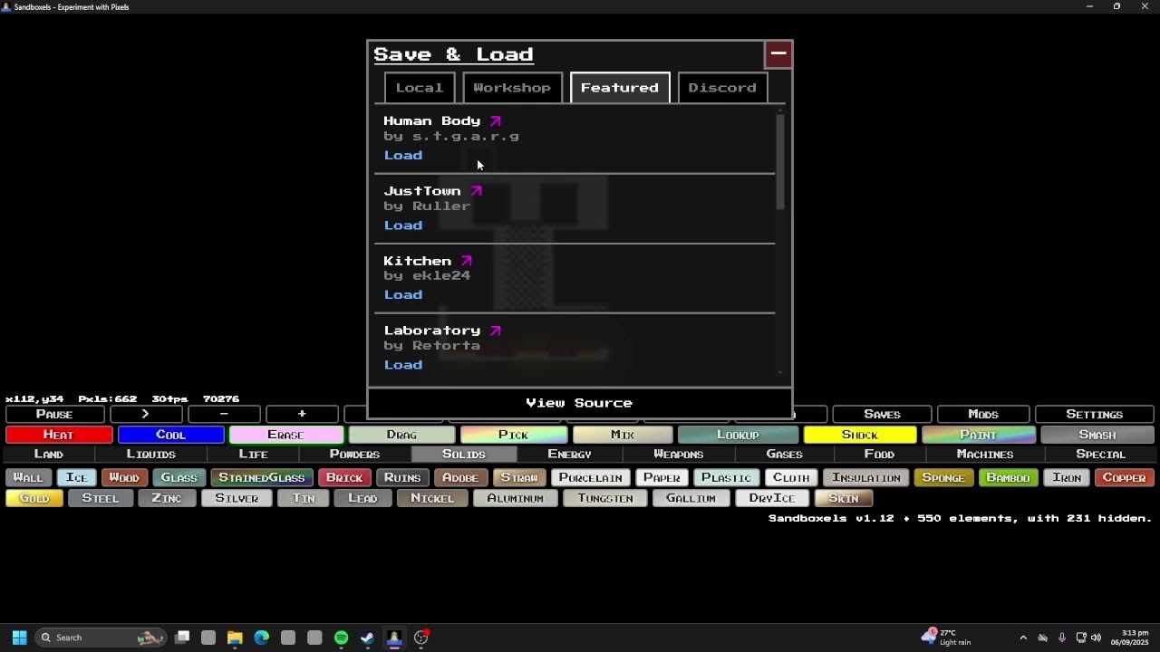 (STEAM VERSION) Sandboxels live stream! - YouTube