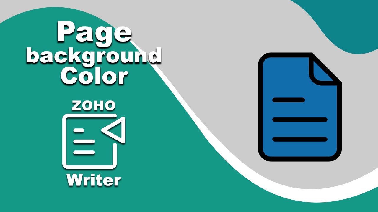 How to add page background color in Zoho Writer - YouTube