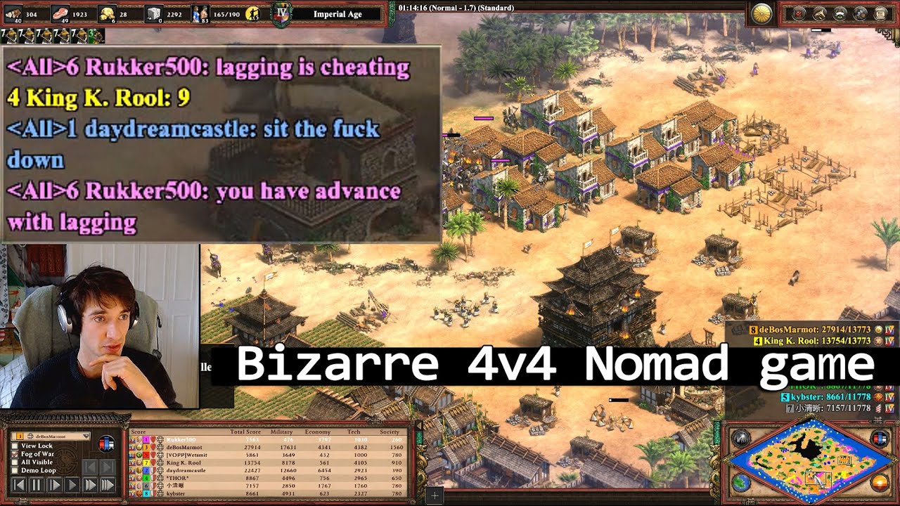Most intense 4v4 game I ever Witnessed - Age of Empires II DE - Raging ...