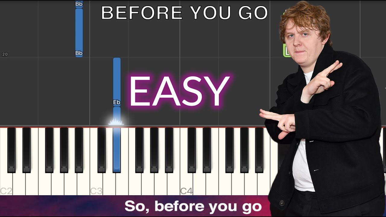 Lewis Capaldi - Before You Go EASY Piano Tutorial + Lyrics - YouTube
