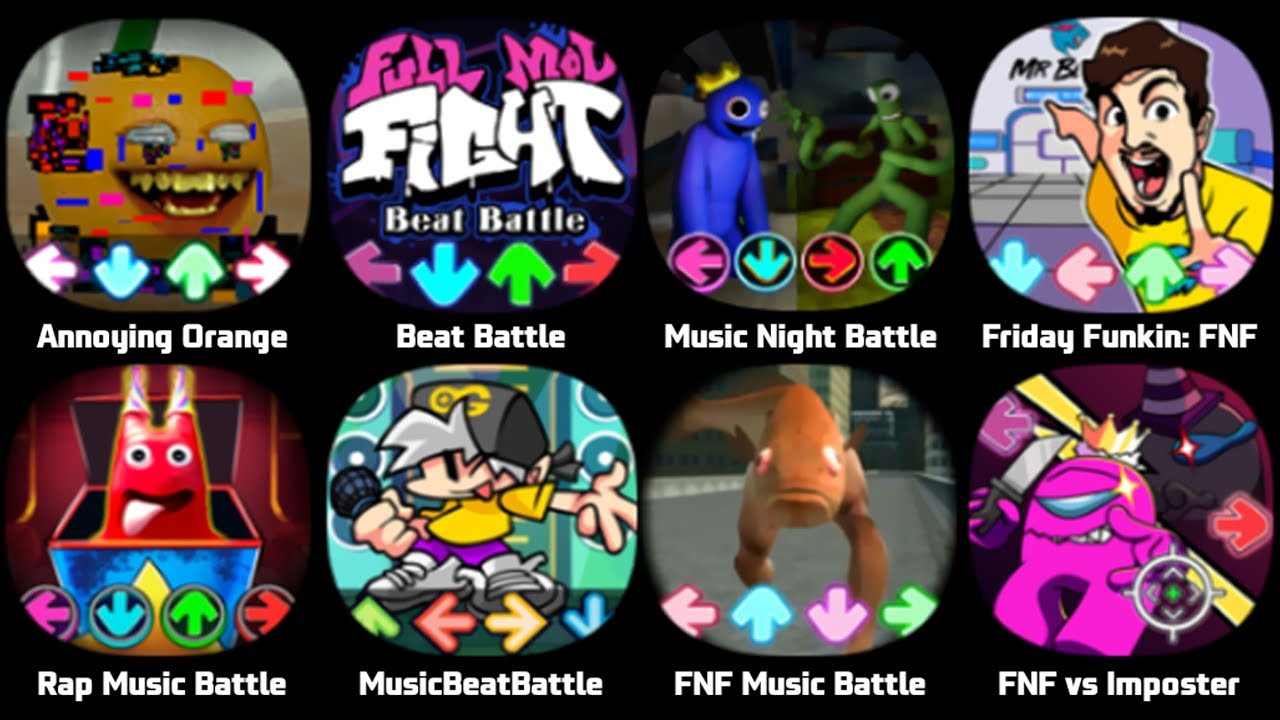 FNF Sliced, FNF Pibby Orange, Beat Battle, Music Night Battle, Rap ...