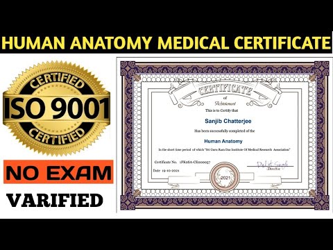 Free Human Anatomy Medical Certificate | Free Medical Quiz Certificate ...