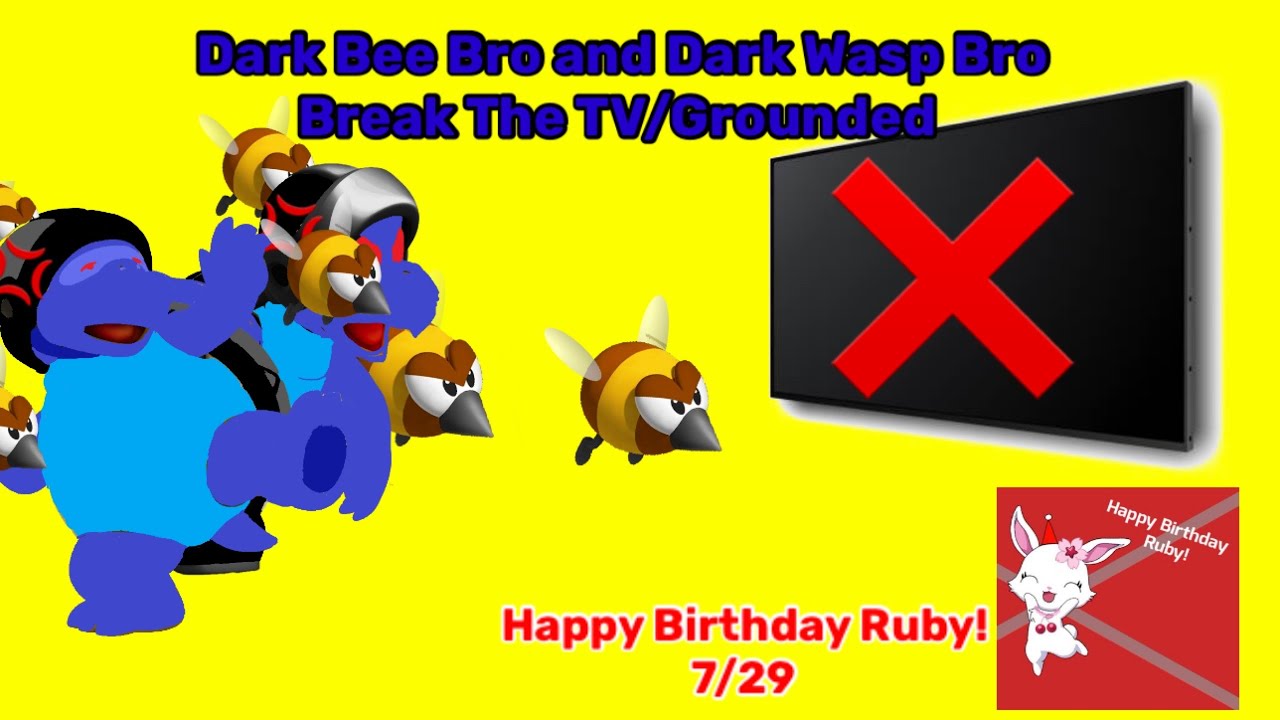 Dark Bee Bro and Dark Wasp Bro Break The TV/Grounded - YouTube