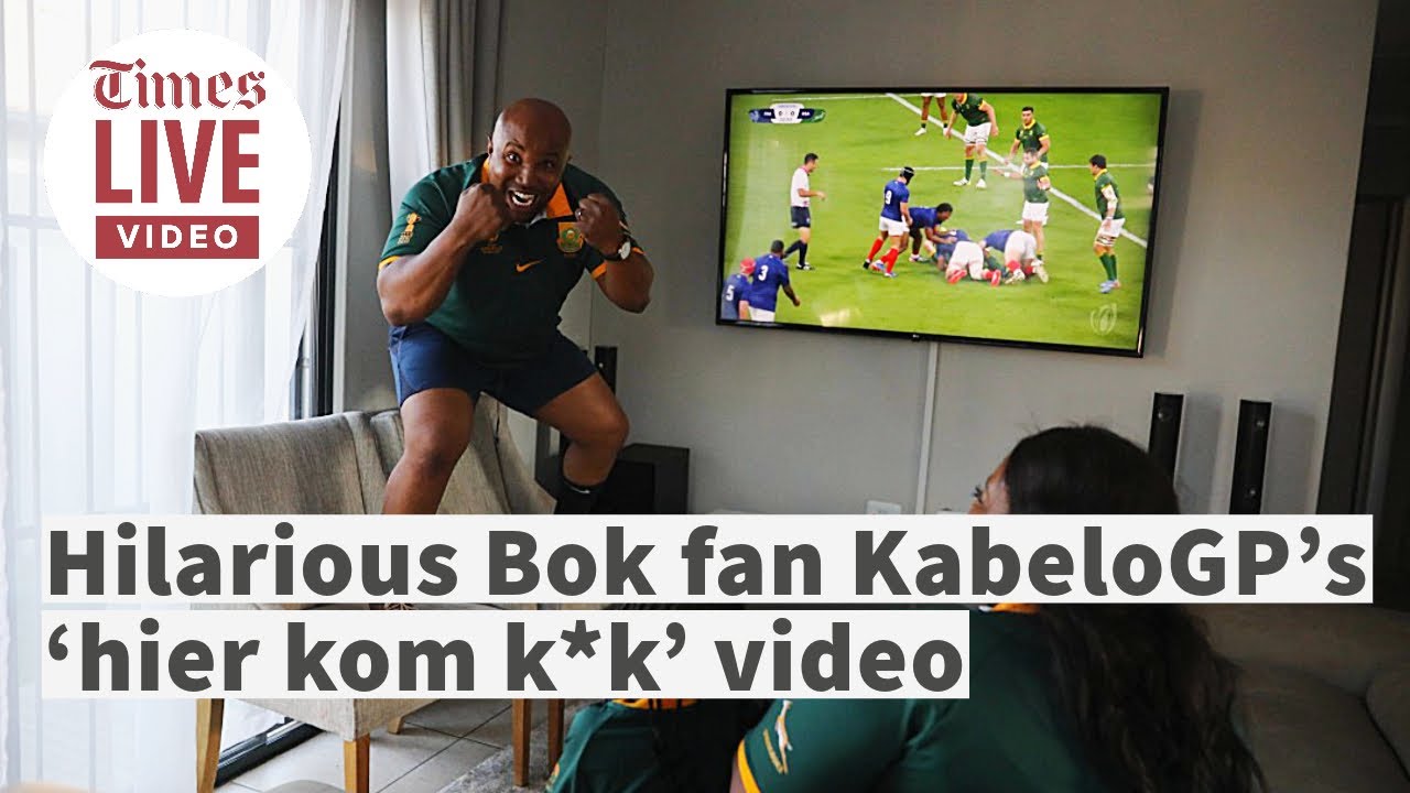 Super Springbok fan KabeloGP has SA in stitches - YouTube
