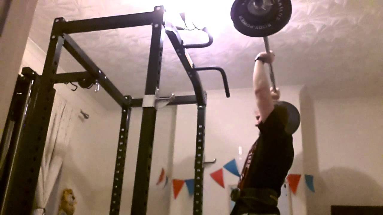 58kg 127lb strict overhead press - YouTube