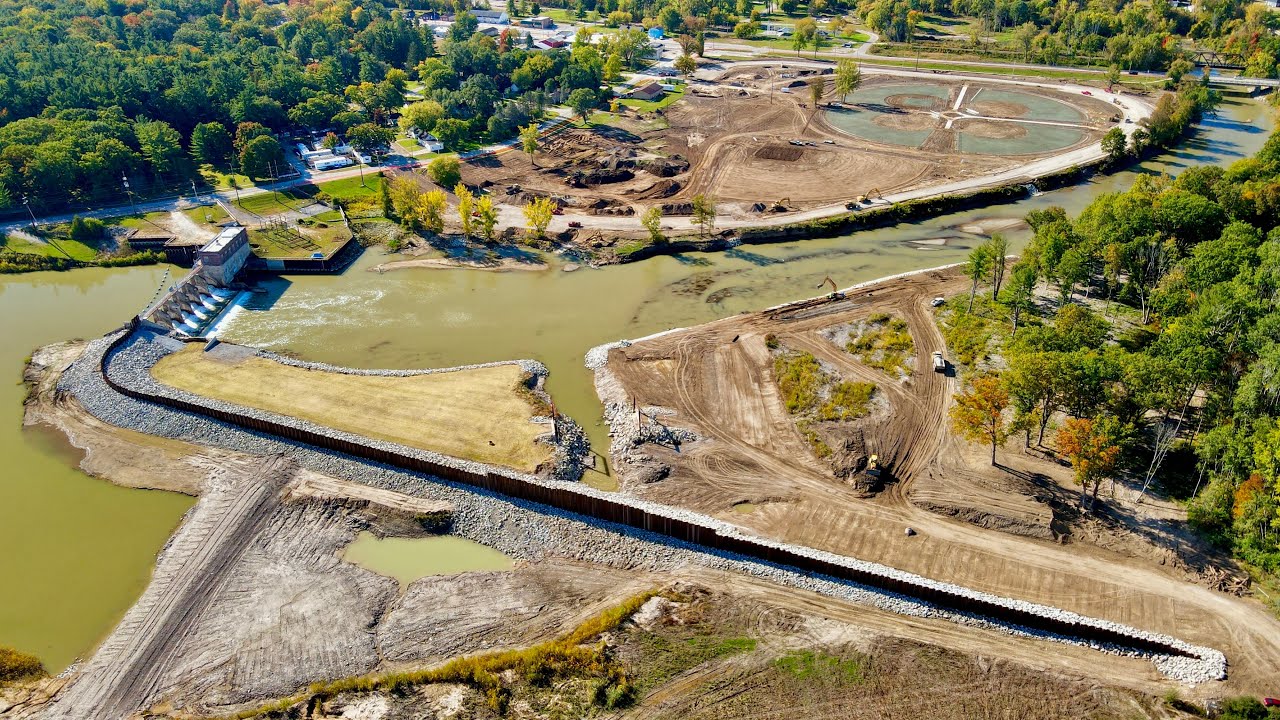 Sanford Dam and ball diamonds (10/04/2022) - YouTube