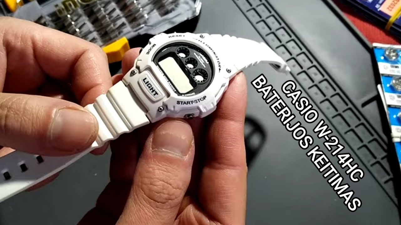 Casio W-214HC Baterijos Keitimas ir Apžvalga - YouTube
