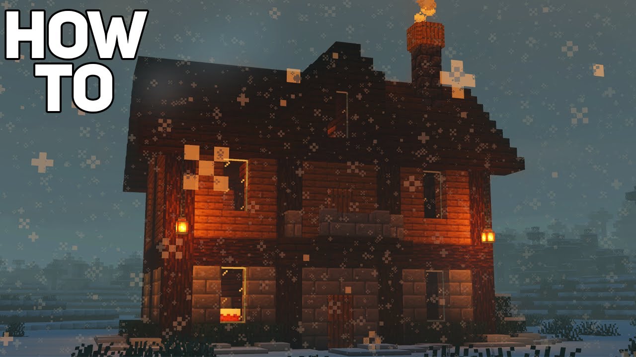 Building A Winter Cabin | Minecraft Tutorial - YouTube