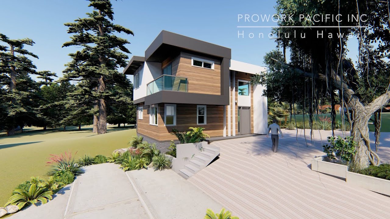 【3D Modeling】Modern Minimalist Tropical House - ADU - Hawaii - YouTube