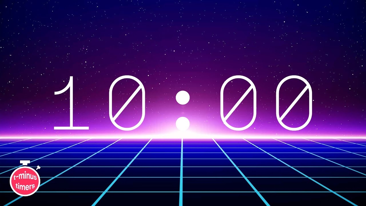 10 minute timer with music upbeat music (retro 80s electronic) - YouTube