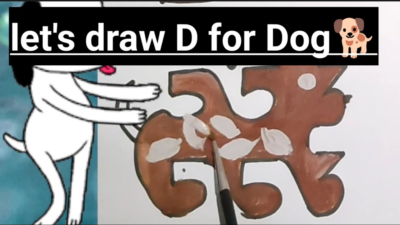 D for Dog drawing | How to Draw Dog🐕| abcd song for kids | challenge ...