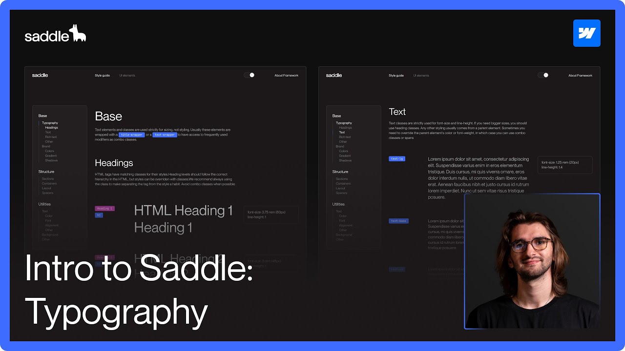 Intro to Saddle - Typography | Saddle Framework for Webflow - YouTube
