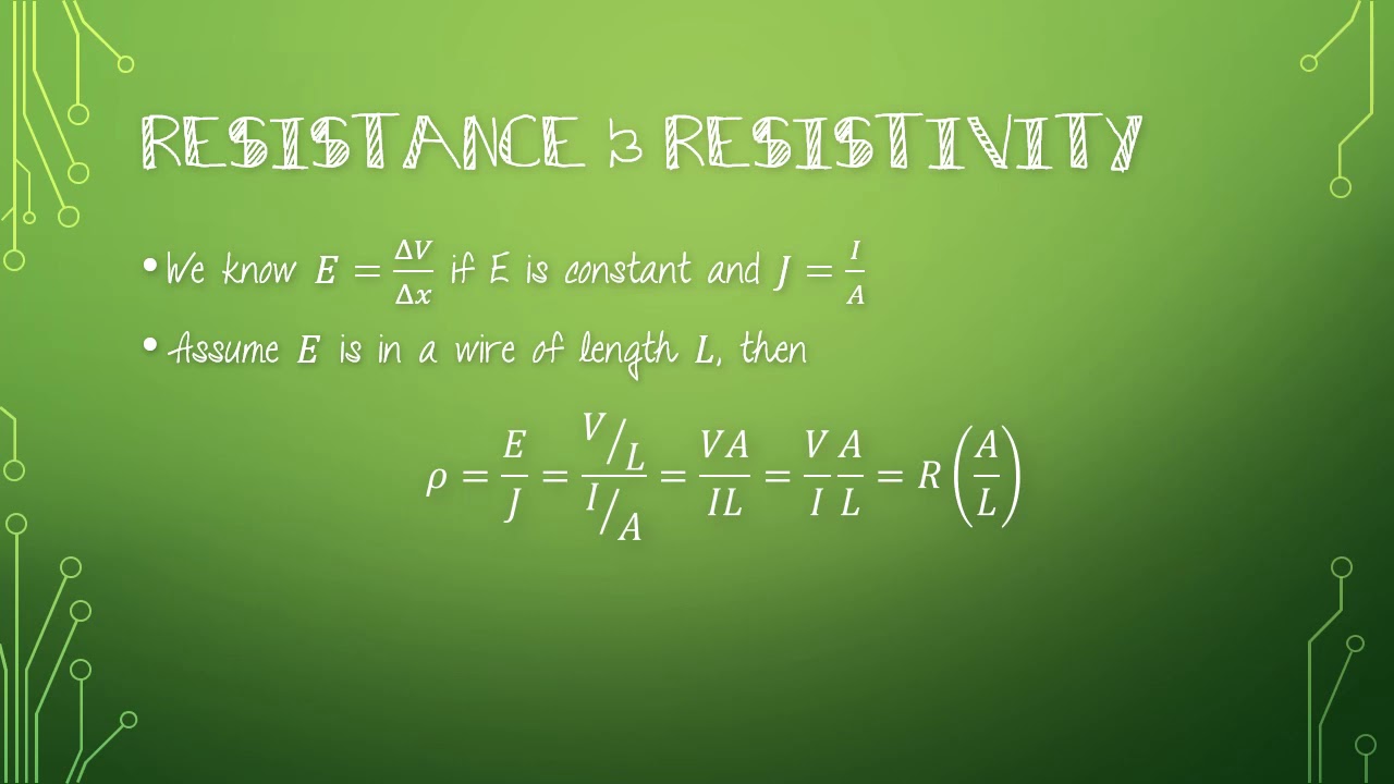 Resistance vs Resistivity - YouTube