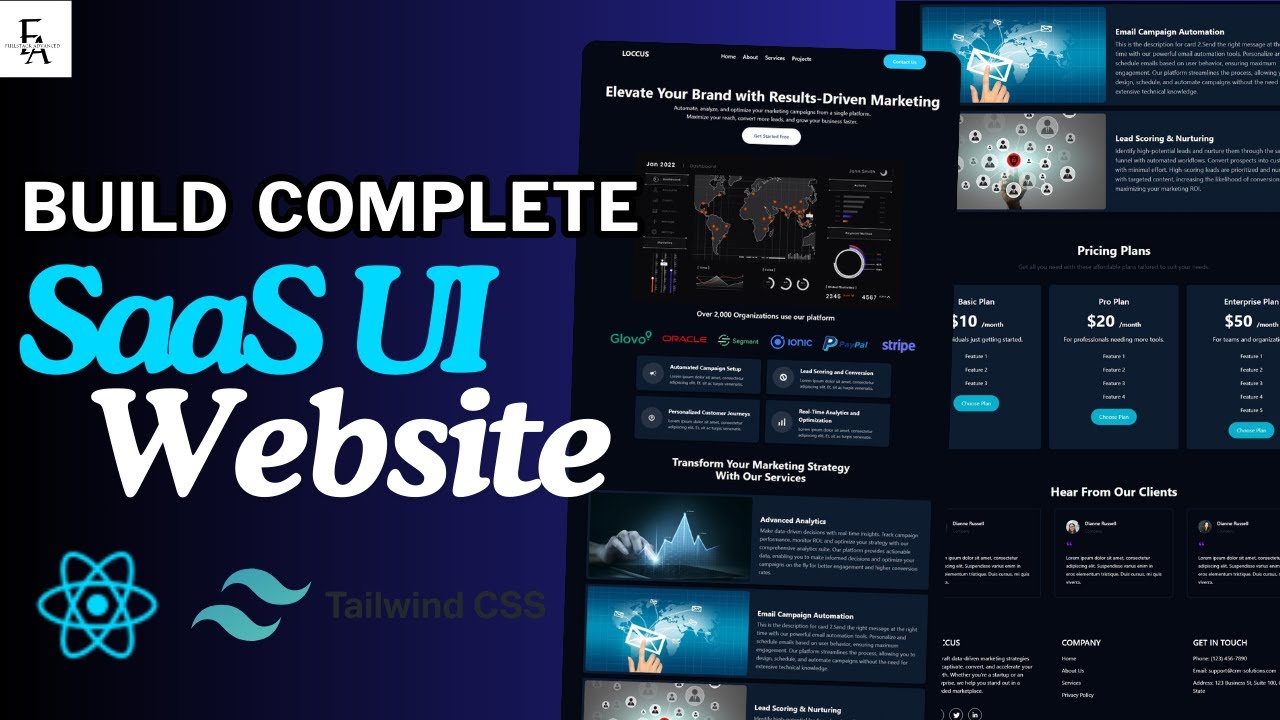 Build A Stunning Saas Landing Page With React And Tailwindcss React And Tailwindcss Project