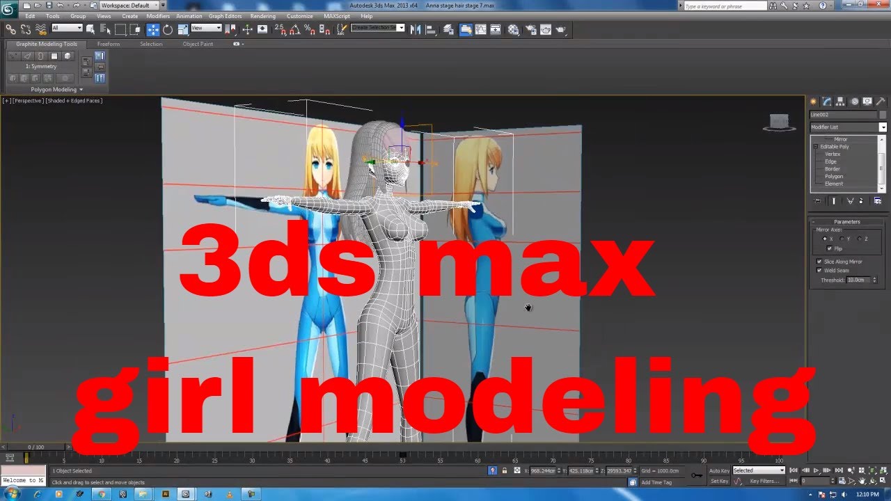 girl modeling in 3ds max pt 8 - YouTube