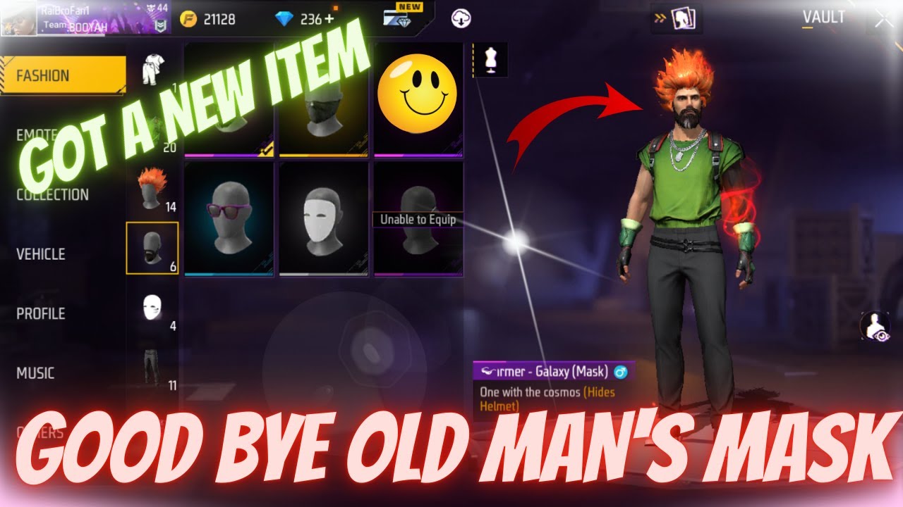 New Old Man's Mask in game || Free Fire New Big Fat Beard Review || I ...