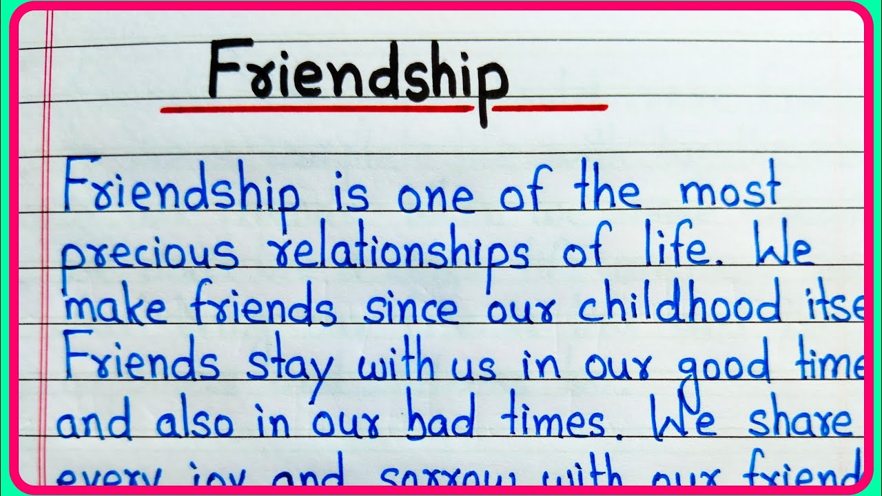 Essay on friendship || Short essay on friendship in English ...