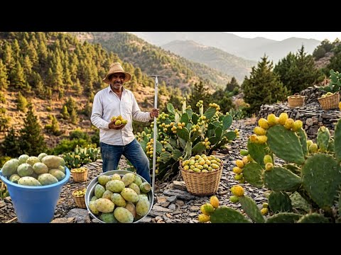 شاهدوا معنا موسم جني الهنديه الشوكي في واد غيش نواحي الحسيمه